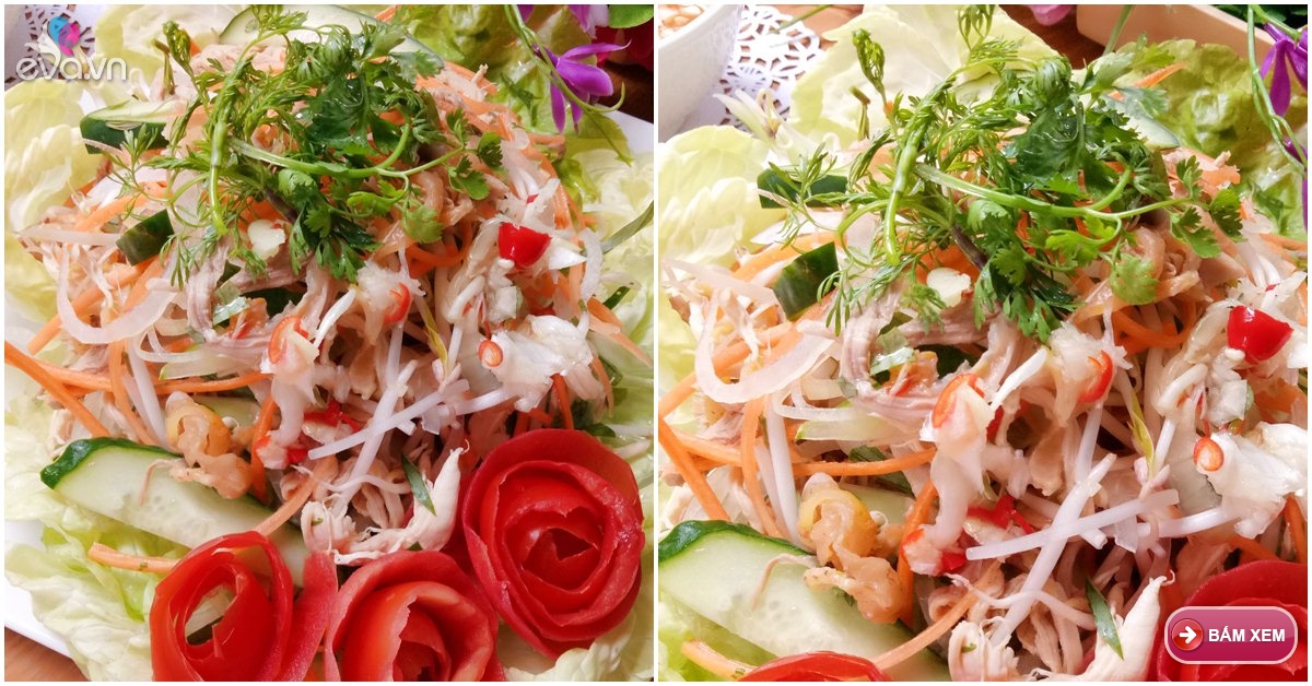 Gỏi gà rau răm giòn thơm thanh mát - Bếp Eva