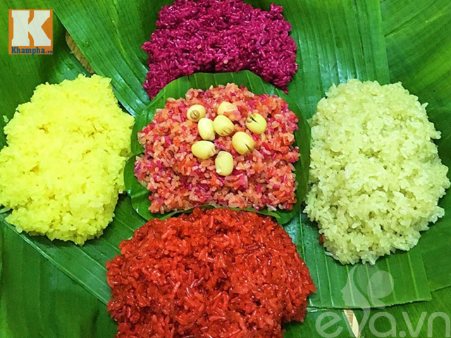 Xôi ngũ sắc đẹp mắt cho ngày đầu tháng