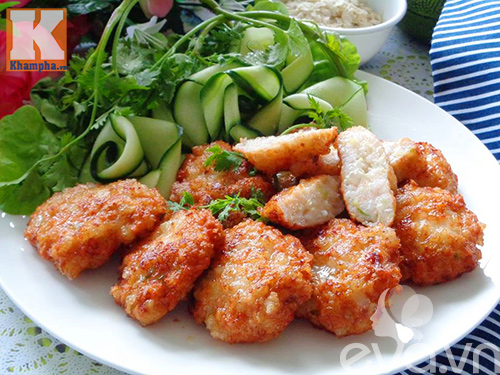 Chả tôm cốm thơm lừng, nóng hổi - Bếp Eva